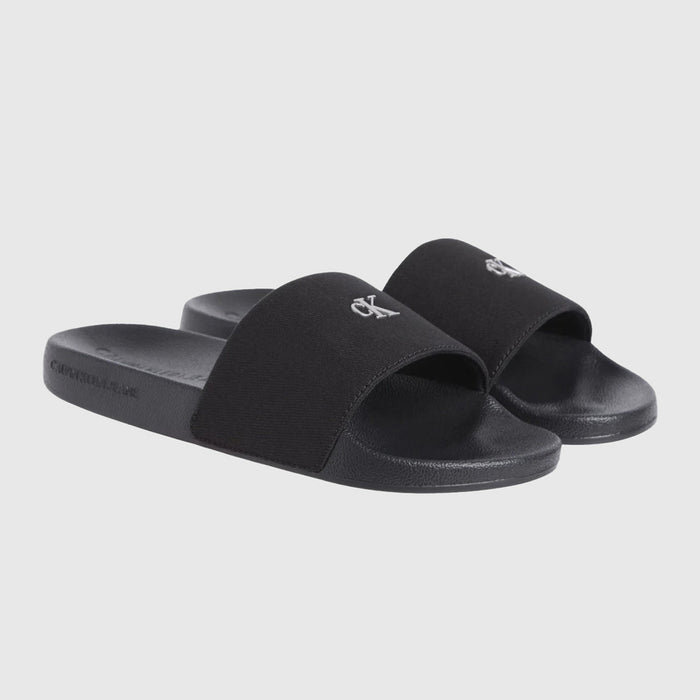 Calvin Klein Hardware Monogram Slide - Black |ThirdBaseUrban