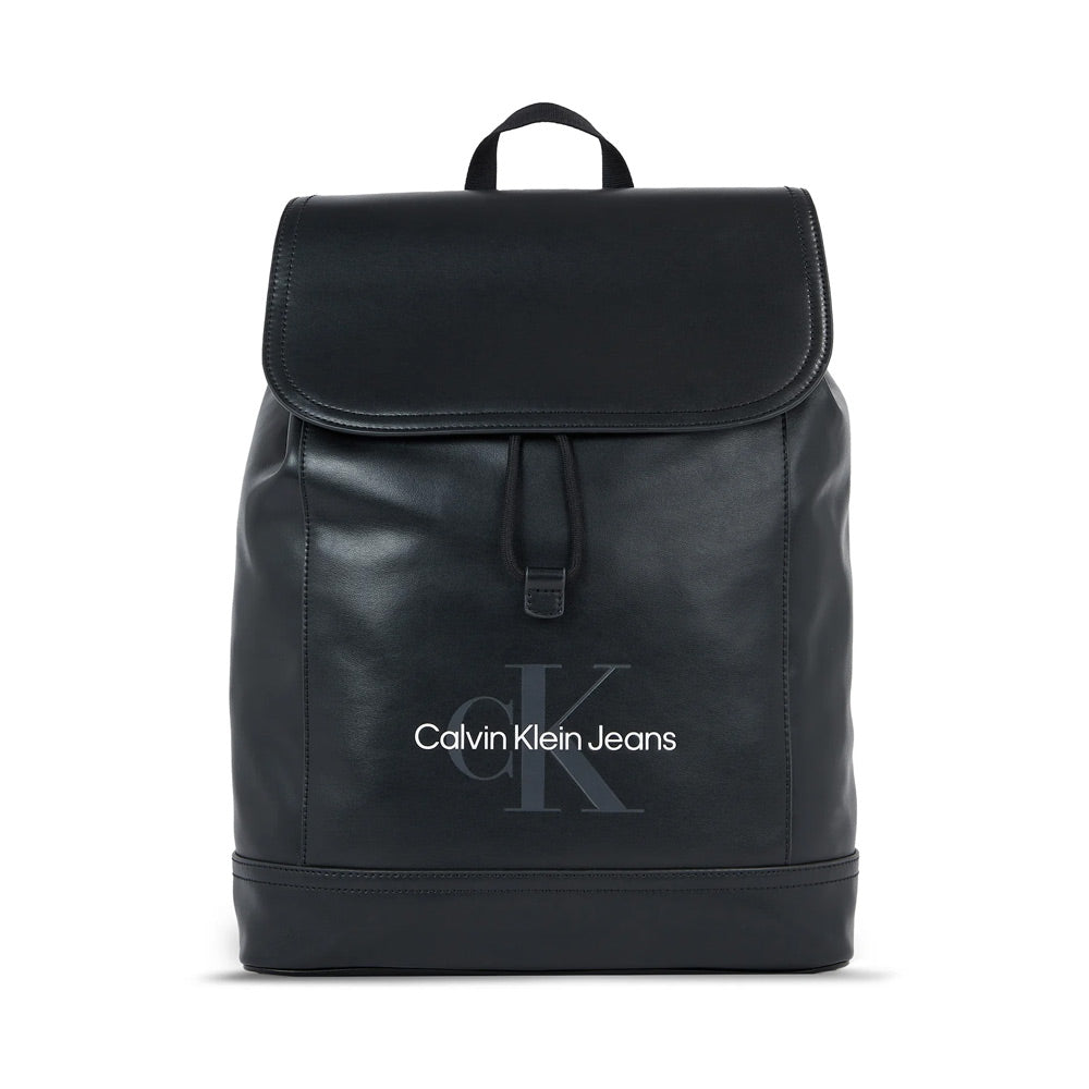 Calvin Klein Monogram Soft Flap Bag - Black |ThirdBaseUrban